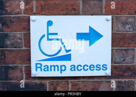 Disabled ramp access sign signs wheelchair ramps available UK England ...