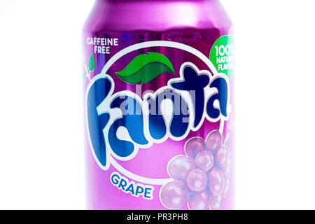 Can of Fanta Grape fizzy drink Stock Photo - Alamy