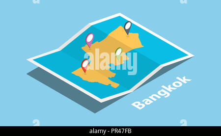 Thailand map and Bangkok with location map pin and Thailand flag on map ...