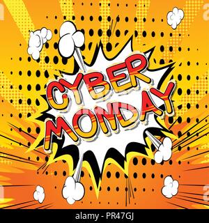 Cyber Monday - Vector illustrated comic book style phrase Stock Vector ...
