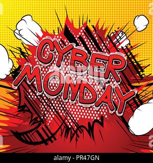 Cyber Monday - Vector illustrated comic book style phrase Stock Vector ...