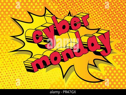 Cyber Monday - Vector illustrated comic book style phrase Stock Vector ...