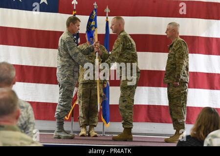 Maj. Greg Goodman, 219th Security Forces Squadron commander briefs ...