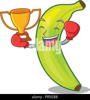 Boxing ripe banana isolated on character cartoon vector illustration ...