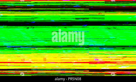 Dynamic glich video, bad tv signal of display, 3d render computer ...