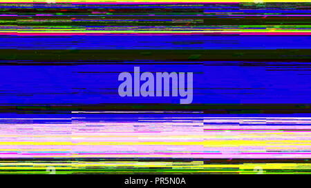 Dynamic glich video, bad tv signal of display, 3d render computer ...