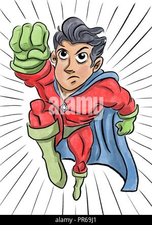 Superhero flying logo. Vector illustration Stock Photo - Alamy