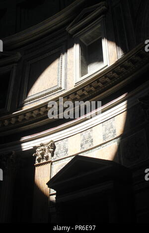 Pantheon interior with light beam in Rome, Italy Stock Photo - Alamy
