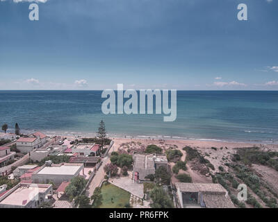Aerial view of Granelli beach, a Sicilian seaside place Stock Photo - Alamy