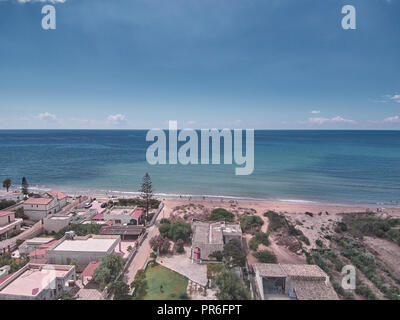 Aerial view of Granelli beach, a Sicilian seaside place Stock Photo - Alamy