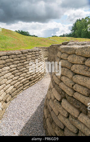 Reconstructed Canadian WW1 trenches at Vimy Ridge, near Arras, northern ...