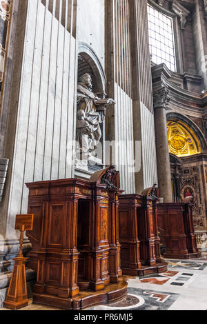 Confessionals in St. Peter's Basilica at the Vatican, Rome, Italy Stock ...