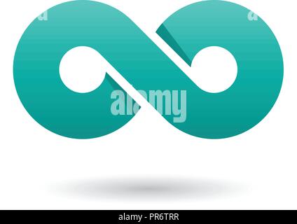 Vector Illustration of Green Thick Infinity Symbol isolated on a White ...