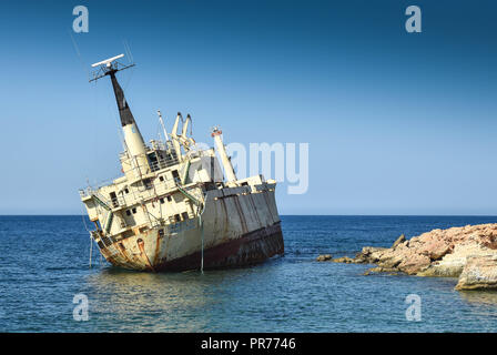 Ship wrecked on rocks; wreck of the freighter "Demetrious" at Prawle ...