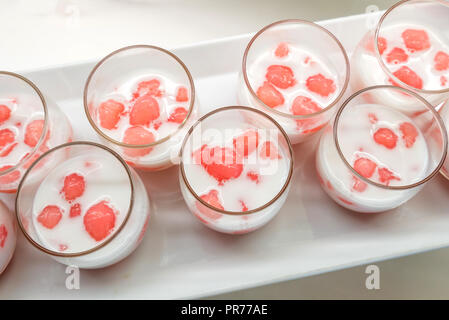 red ruby(tub tim krob) is a traditional dessert in thailand made with ...