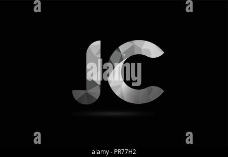 alphabet letter jc j c logo design with metal blue color suitable for a ...