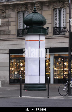 France, F-Paris, advertising column, advertising pillar Stock Photo - Alamy