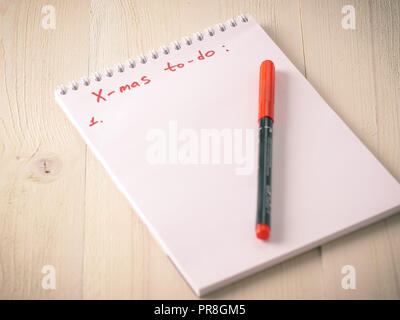 notebook, gifts on Christmas background Stock Photo - Alamy
