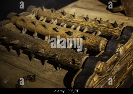 Medieval instrument of torture, detail of torture in the inquisition ...