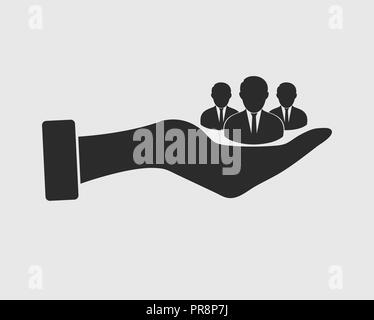 Value-added user icon. Group of male and female symbols on hand Stock ...