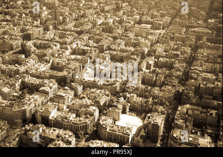 Aerial view at residential quarters of Barcelona in sunny day Stock ...