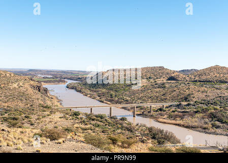 View downstream of the Vanderkloof Dam in the Orange River on the ...