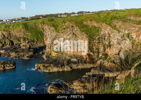 Cliffs and coastline beside Cove, Aberdeen, Aberdeenshire Stock Photo ...