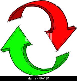 Recycle symbol icon in doodle sketch lines. Environment, go green Stock ...