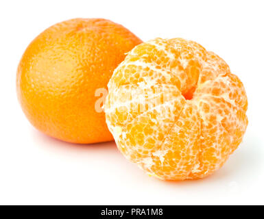 Two ripe tangerines isolated on white background Stock Photo - Alamy