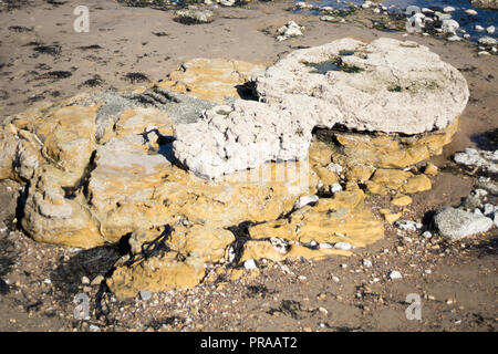 Cannonball rocks or Concretionary Limestone formation at Roker seashore ...