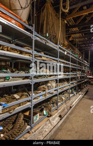Fishing industry artifacts stored in a museum collection facility Stock ...