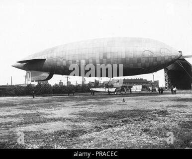 1919 - Dirigible, showing hangar, Goodrich Co., manufactured by ...