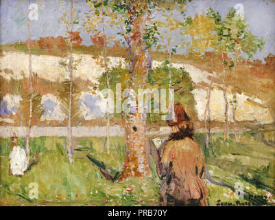 Madame Sisley on the banks of the Loing at Moret (1887) by John Peter ...