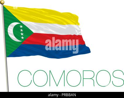 Comoros flag, vector illustration on a white background Stock Vector ...