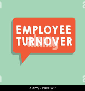 Text sign showing Employee Turnover. Conceptual photo Number or ...