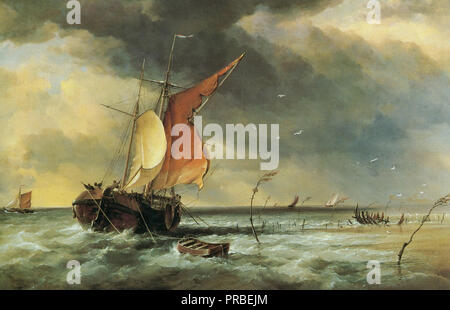 Cooke Edward William - a Dutch Galliot Running into Port Aberdeen ...