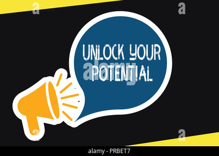 Handwriting text Unlock Your Potential question. Concept meaning ...