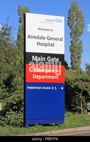 Airedale General Hospital sign Stock Photo - Alamy