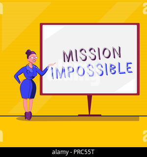 Text Sign Showing Mission Impossible Conceptual Photo Difficult Dangerous Assignment Isolated