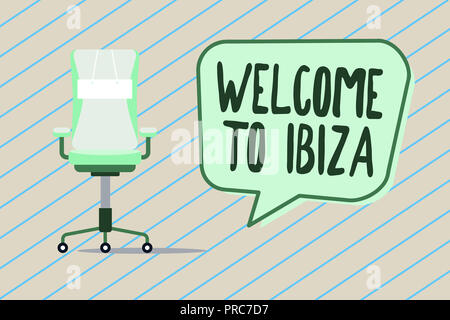 Handwriting text writing Welcome To Ibiza. Concept meaning Warm ...