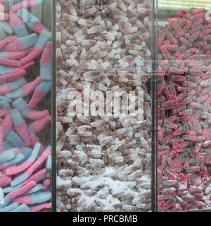 Candy shop scene from around Newquay town centre, Cornwall. Candies ...