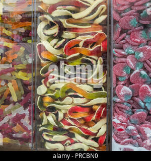 Candy shop scene from around Newquay town centre, Cornwall. Candies ...