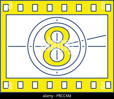 Movie frame with countdown icon. Thin line design. Vector illustration ...