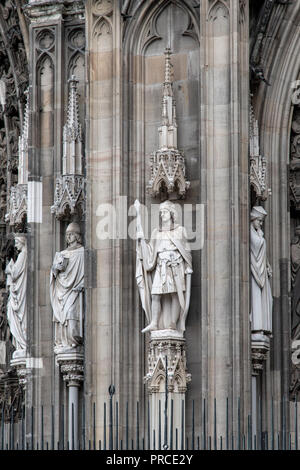 Exterior stonework sculptures at Cologne Cathedral in Germany Stock ...