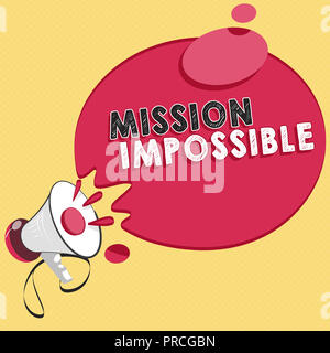 Word writing text Mission Impossible. Business concept for Difficult ...