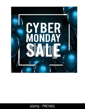 cyber monday lettering blue poster Stock Vector Image & Art - Alamy
