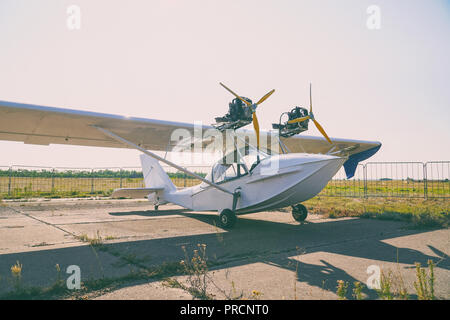 Light twin-engine amphibious aircraft at the airport Stock Photo - Alamy