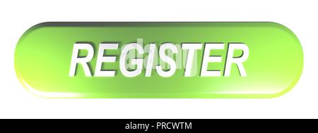 Green rounded rectangle push button with write ABOUT US - 3D rendering ...