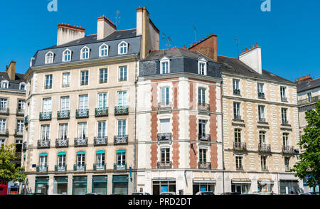 Street view and typical french buildings in the city of Metz, France ...