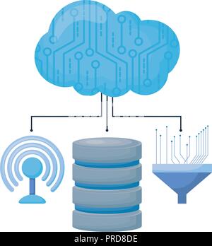 cloud computing with data disks flat style Stock Vector Image & Art - Alamy
